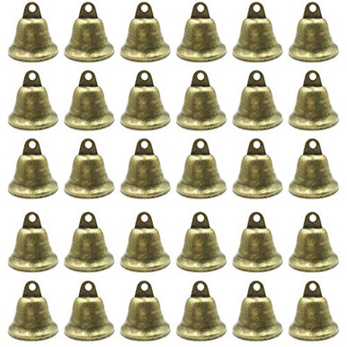 LOUHUA 30 Pieces Vintage Bronze Jingle Bells for Dog Doorbell Potty ...