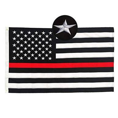 PLTCAT Thin Red Line American Flag 5X8 Ft with Embroidered Stars and ...