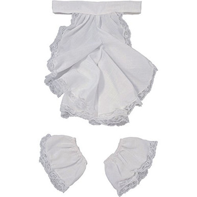 Victorian Jabot Cuffs Lace Colonial Costume Set White - Warehousesoverstock