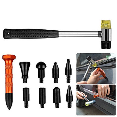 Qiilu Dent Ding Hammer 9 Heads Tap Down Kit Knockdown Tool Paintless ...