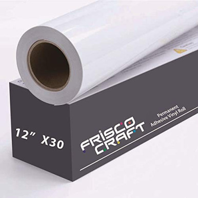 Frisco Craft Matte White Permanent Adhesive Vinyl Roll 12 by 30 FEETfor ...