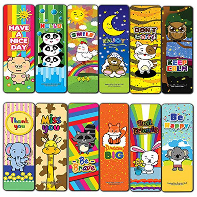Cute Animal Greetings Bookmarks 60PackAssorted Designs for Kids ...