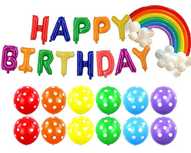 Jilimeli Colorful Rainbow Birthday Balloons Decoration Kit Colorful ...