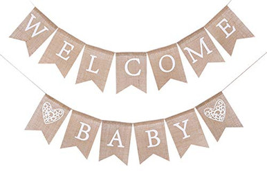 Welcome Baby for Burlap Banner Bunting Garland for Baby Shower Party ...