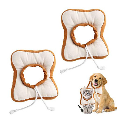 Pet Cone Adjustable Cat ECollar2 Pack Cute Toast Neck Cone Bread Shape ...