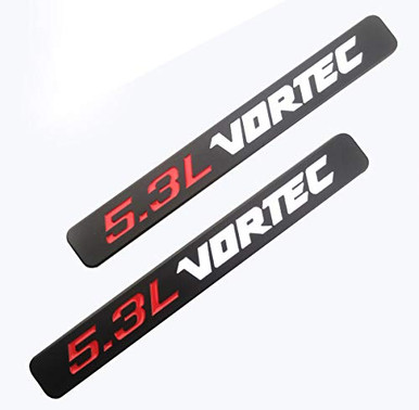 PAIR 53L VORTEC 3D HOOD EMBLEMS ENGINE BADGE STICKERS COMPATIBLE WITH ...