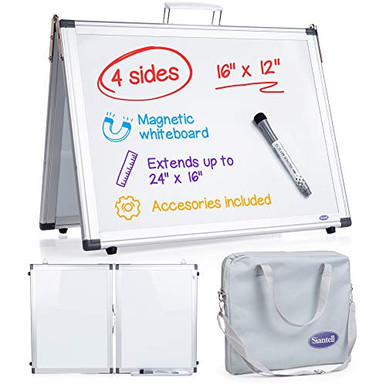 Small Dry Erase White Board Desktop Foldable Whiteboard Easel for ...