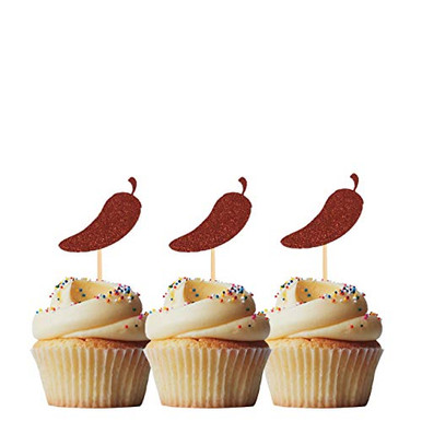 Mexican Chile hot Pepper Cupcake Topper 12 pieces per Pack Cupcake ...