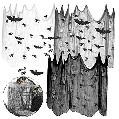 MOLECOLE 3 Pieces 296 x 120 inches Halloween Creepy Cloth Spooky Fabric ...