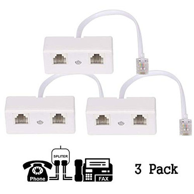 Two Way Telephone SplittersRJ11 Male to Dual Female 6P4C Splitter ...