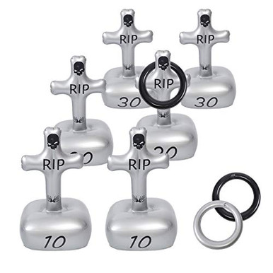 Zcaukya Halloween Ring Toss Game, Inflatable Tombstones Ring Toss Game ...