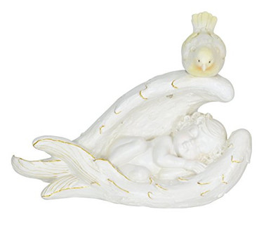 HOMESHINE Memorial Garden Statues Sleeping Baby in Angel Wings with ...