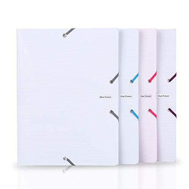 Pack of 4 BluePower Pockets File Folders Letter SizeA43Flap Plastic ...