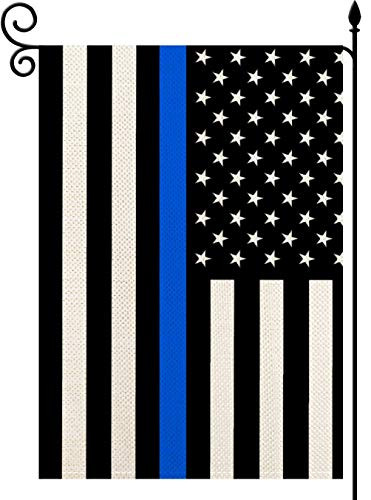 YaoChong Thin Blue Line American Police Garden Flag Vertical Double ...