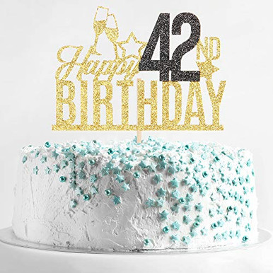 Happy 42nd Birthday Cake Topper Forty twoyearold Cake Topper 42nd ...