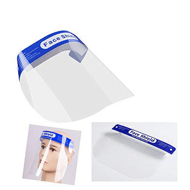 2 Pack Transparent Visor with Elastic Band and Protective Film Face ...