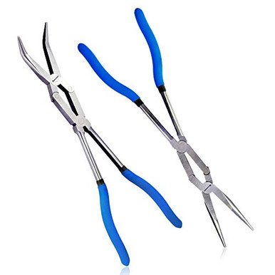 SPEEDWOX 13 Inches Long Reach Pliers Set 2 Pcs 45 Degree Bent Nose ...
