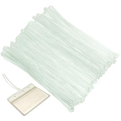 Premium 50 Pcs Clear Plastic Luggage Name Tag Straps Transparent Worm ...