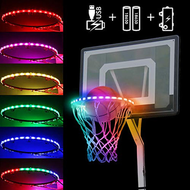 LED Basketball Hoop Lights Outdoors 100 Lumen Waterproof Basketball Rim ...
