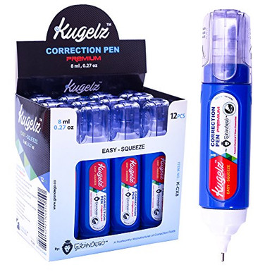 KUGELZ School and Office White Liquid Correction Pen | Bulk Pack of 12 ...