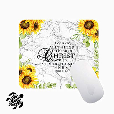 White Marble Mouse Pads for Laptop Cute Sunflower Floral Mousepad with ...