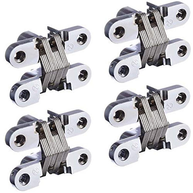 AConnet Hidden Door Hinges 4 Pack Concealed Cross Hinge Invisible 180 ...