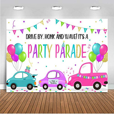 Mocsicka Drive by Birthday Backdrop 7x5ft Party Parade Happy Birthday ...