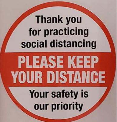 Social Distance Safety Tapes Signs Please Keep Your Distance 6 Circle ...