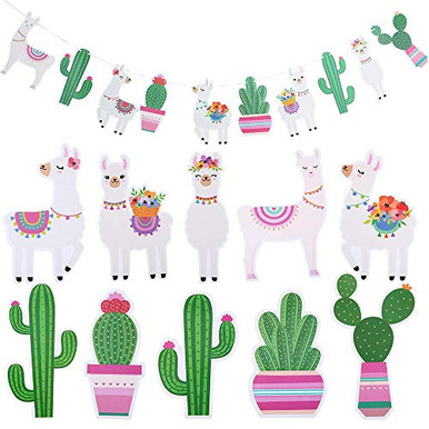 Llama Cactus Theme Party Decor Llama Alpaca Garland Banner Party ...