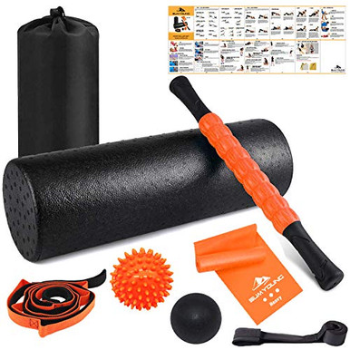 Foam Roller Set 8 in 1 18 Muscle Foam Roller with Muscle Roller ...