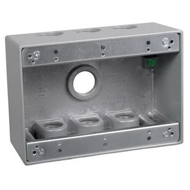 TayMac TB775S 3-Gang Weatherproof Box with Seven 3/4 in. Outlets, Gray ...