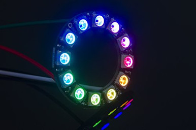 ACROBOTIC 12Pixel Addressable 24Bit RGB LED Ring Black PCB 5V WS2812B ...