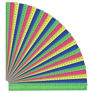 48 Pack Plastic Color Ruler Straight Ruler Flexible Ruler Measuring ...