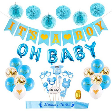 Baby Shower Decorations Boy Kit- It's a Boy Banner,OH BABY Letters ...