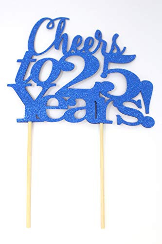 All About Details Cheers to 25 Years! Cake Topper, 1PC, 25th birthday ...