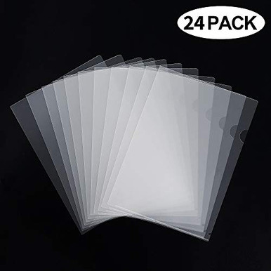 INFUN 24 Pack Plastic Clear Document FolderLetter A4 Size Transparent ...