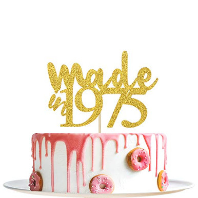 Gold Glitter Made In 1975 Cake Topper Cheers to 45 Years Cake Topper ...