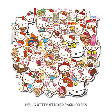 Suitcase Stickers Hello Kitty Computer Stickers Cute Cartoon PVC Decal ...