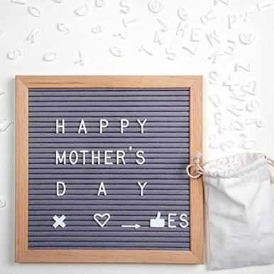 Gray Felt Letter Board 10x10 inches, Changeable Letter Boards with 340 ...