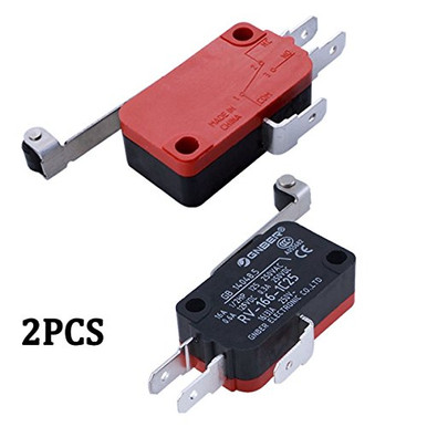 2Pcs Momentary Micro Limit Switch 316A 250VAC Long Hinge Roller Arm ...
