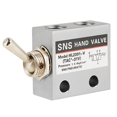 3 Position 2 Port Air Pneumatic Knob Switch Valve HL2301 Metal Toggle ...