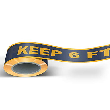Keep 6 Feet Distance Sign Floor Tape Wait Here Warning Sign 235 Inch x ...