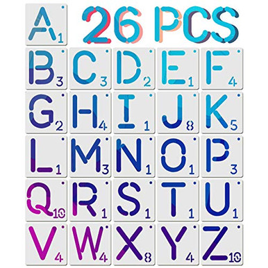 26 Pieces Scrabble Style Letter Stencils 4 Inches Reusable Alphabet ...