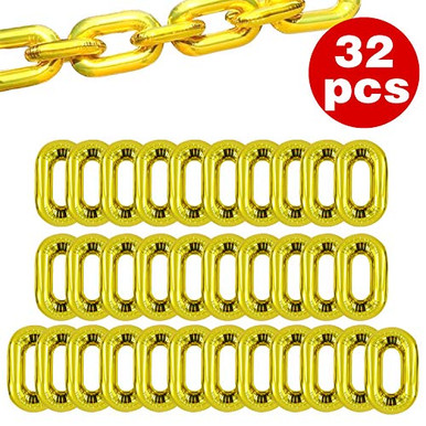 32 Pcs 16 inch Foil Chain Balloons Jumbo Chain Balloons for 80s 90s ...
