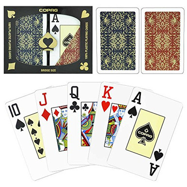 Copag SCRIPT 100% Plastic Bridge Playing Cards, Jumbo Index Twin Pack ...