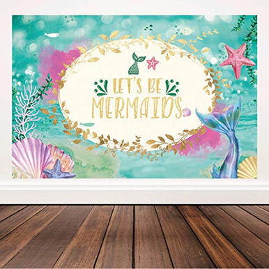 Bellimas Under The Sea Birthday Backdrop Mermaid Tail Shell Shiny ...