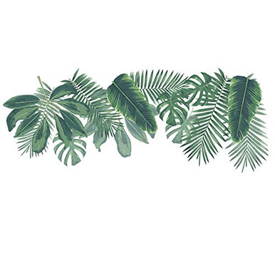 Balanopsis Glabra Leaves Wall Stickers Green Tropical Leaves Wall Decal ...