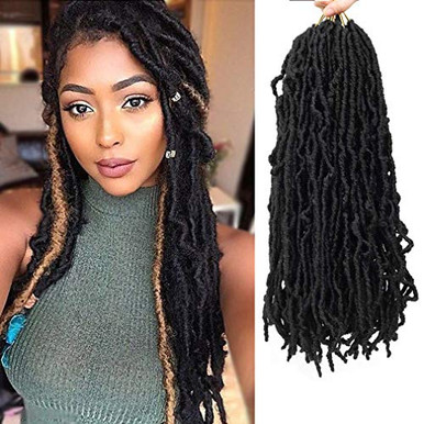 Youngther 18 Inch Faux Locs Crochet Hair Curly Wavy Soft Locs Braiding ...