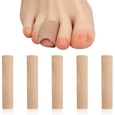 FirMate Toe Tubes Sleeves Protector 5 Pack Gel Lined Fabric Corn Pad ...