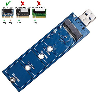M.2 to USB Adapter, AUYOUWEI B Key M.2 SSD to USB 3.0 Adapter/2280 M2 ...